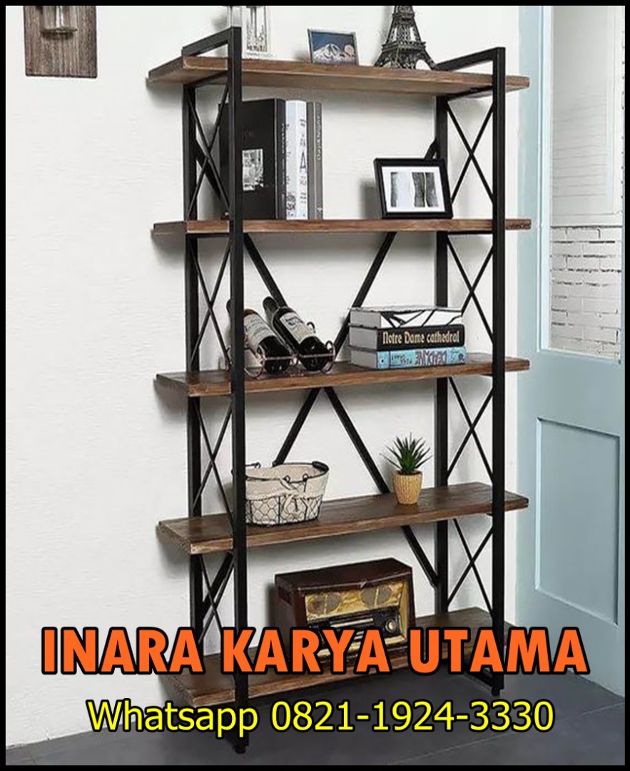 Partisi Besi Rak Ruang Tamu Rak Buku Kayu Solid Rak Partisi Rak ...