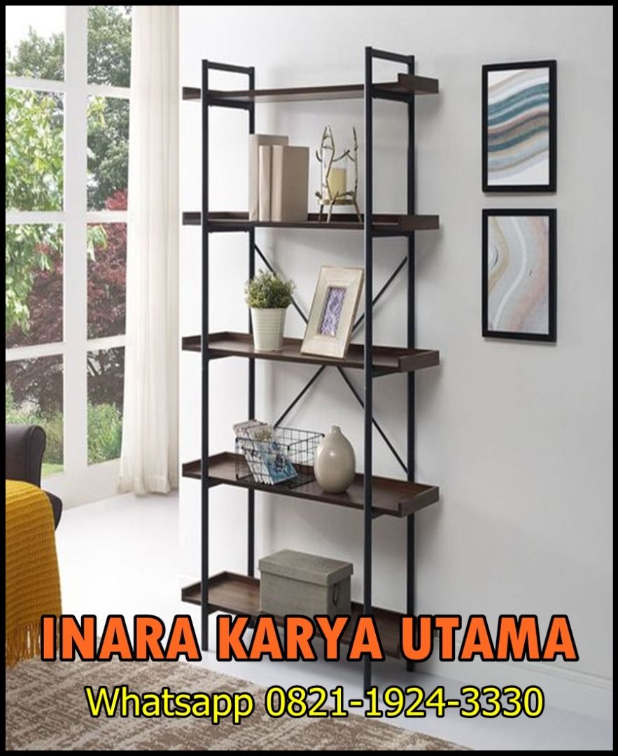 Partisi Besi Rak Ruang Tamu Rak Buku Kayu Solid Rak Partisi Rak ...