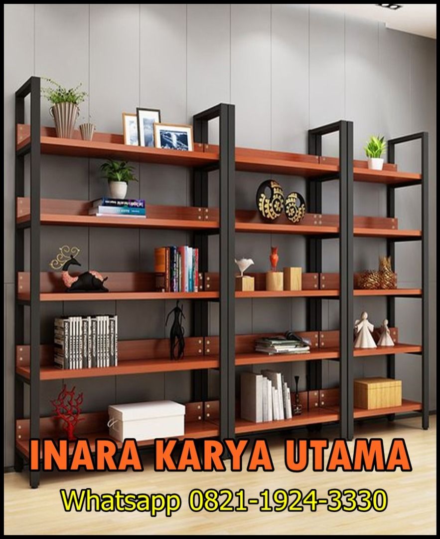 Partisi Besi Rak Ruang Tamu Rak Buku Kayu Solid Rak Partisi Rak ...