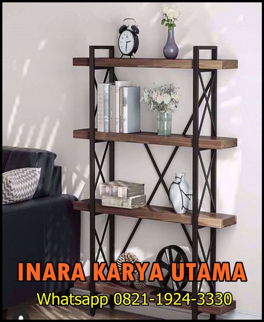 Partisi Besi Rak Ruang Tamu Rak Buku Kayu Solid Rak Partisi Rak ...