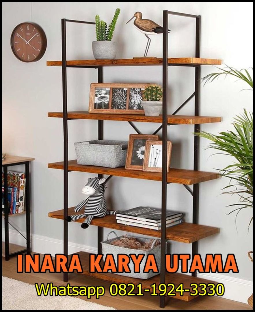 Partisi Besi Rak Ruang Tamu Rak Buku Kayu Solid Rak Partisi Rak ...