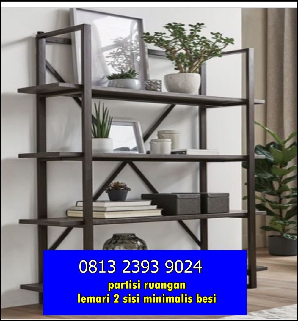 partisi ruangan // lemari 2 sisi minimalis besi #R400, Perabotan Rumah ...