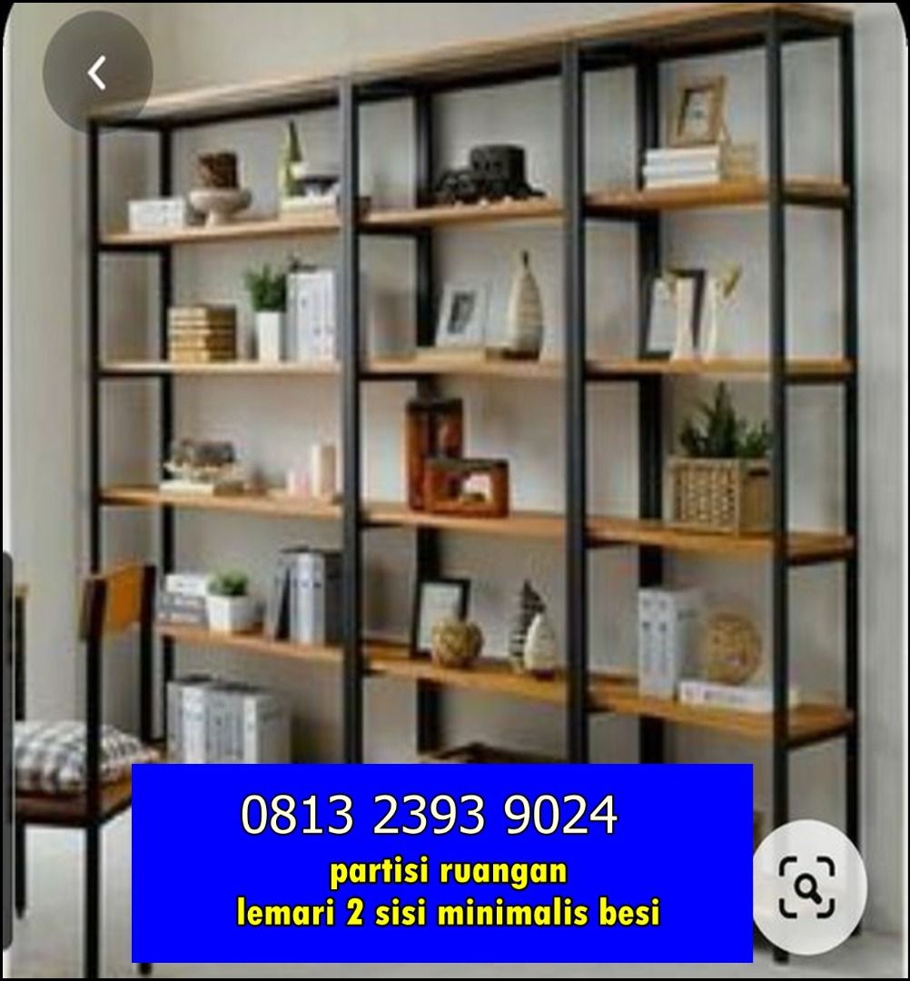 partisi ruangan // lemari 2 sisi minimalis besi #R478, Perabotan Rumah ...