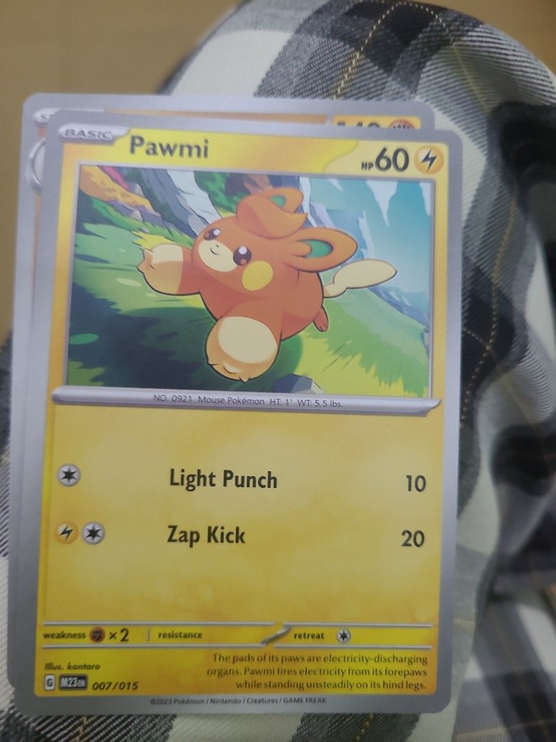 Pawmi Pokemon Card, Hobbies & Toys, Toys & Games on Carousell