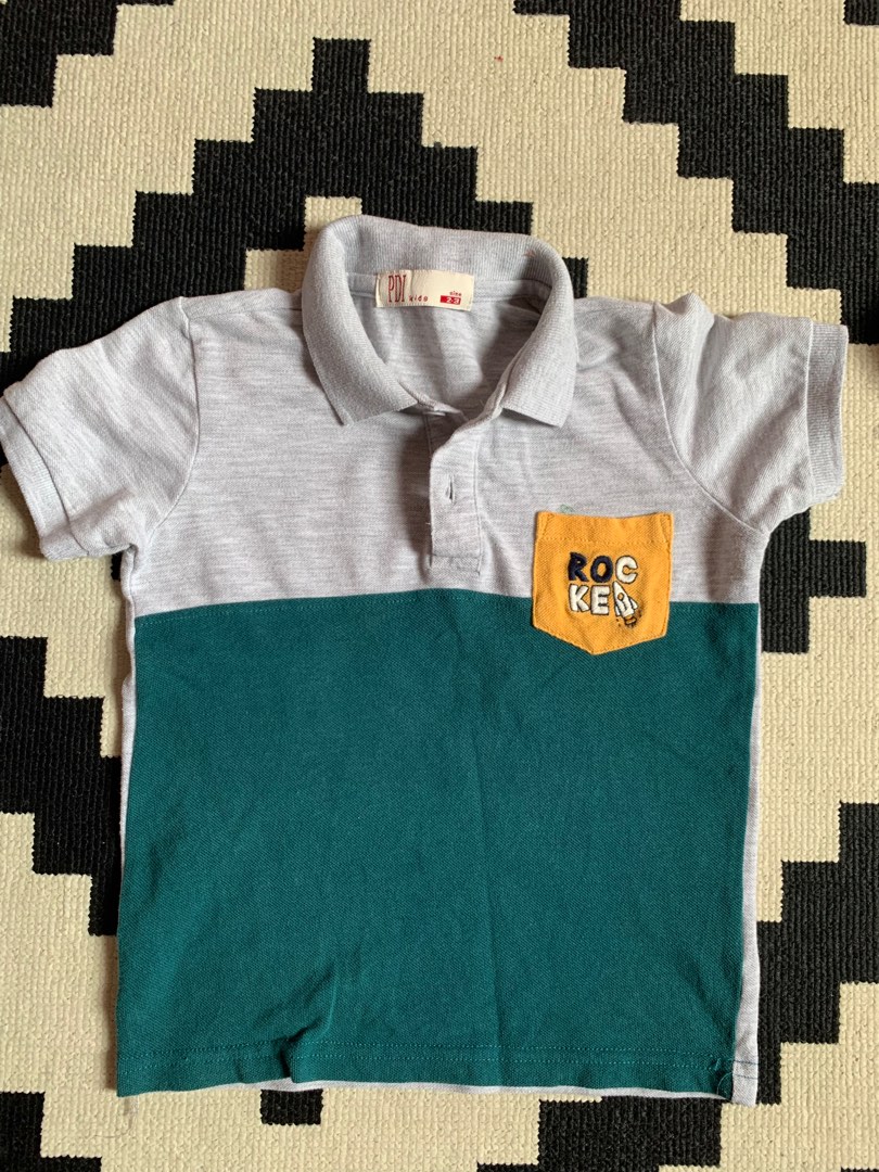 PDI Boys Collar T-Shirt Grey, Babies & Kids, Babies & Kids Fashion on ...
