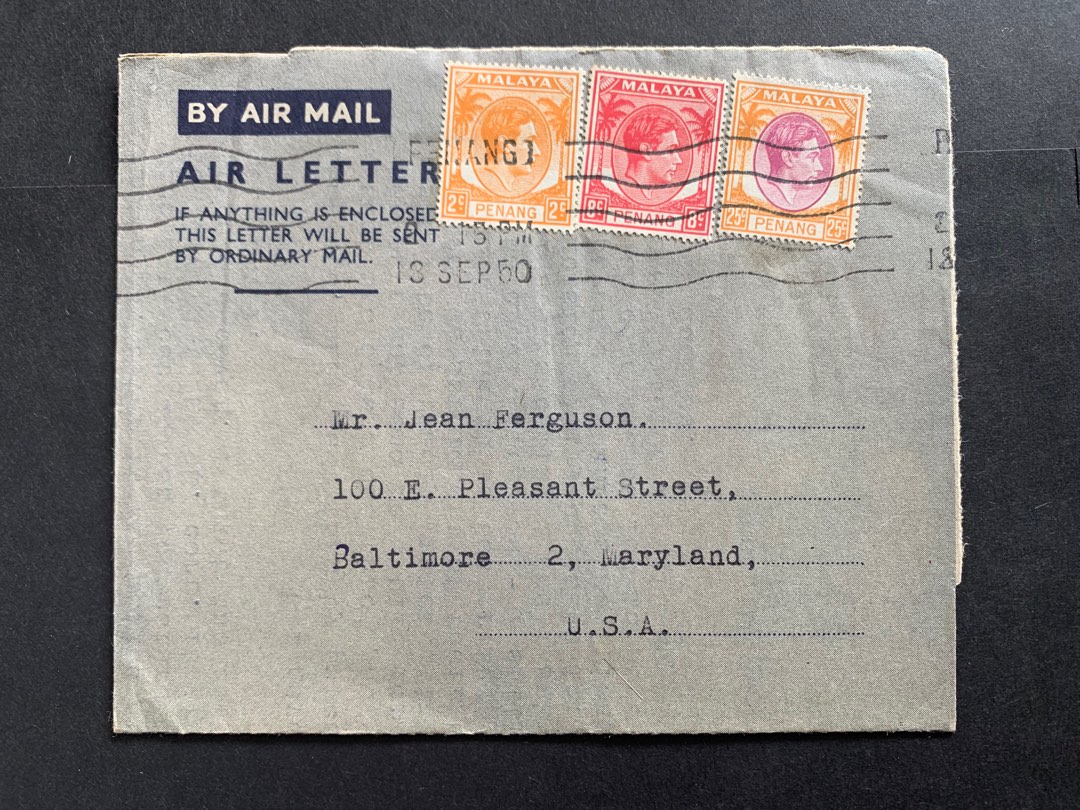 Penang KGVI 1950 Aerogramme, Hobbies & Toys, Collectibles & Memorabilia ...