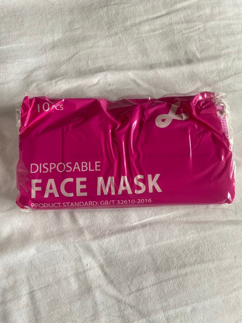 Pink face masks (50 pcs per box), Health & Nutrition, Face Masks & Face ...