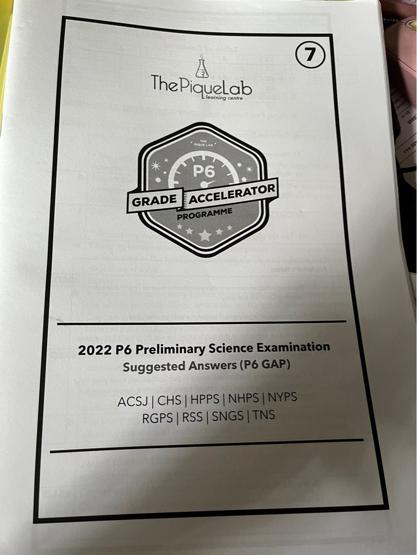 Pique Lab 2022 P6 Preliminary Science Examination- suggested answers ...