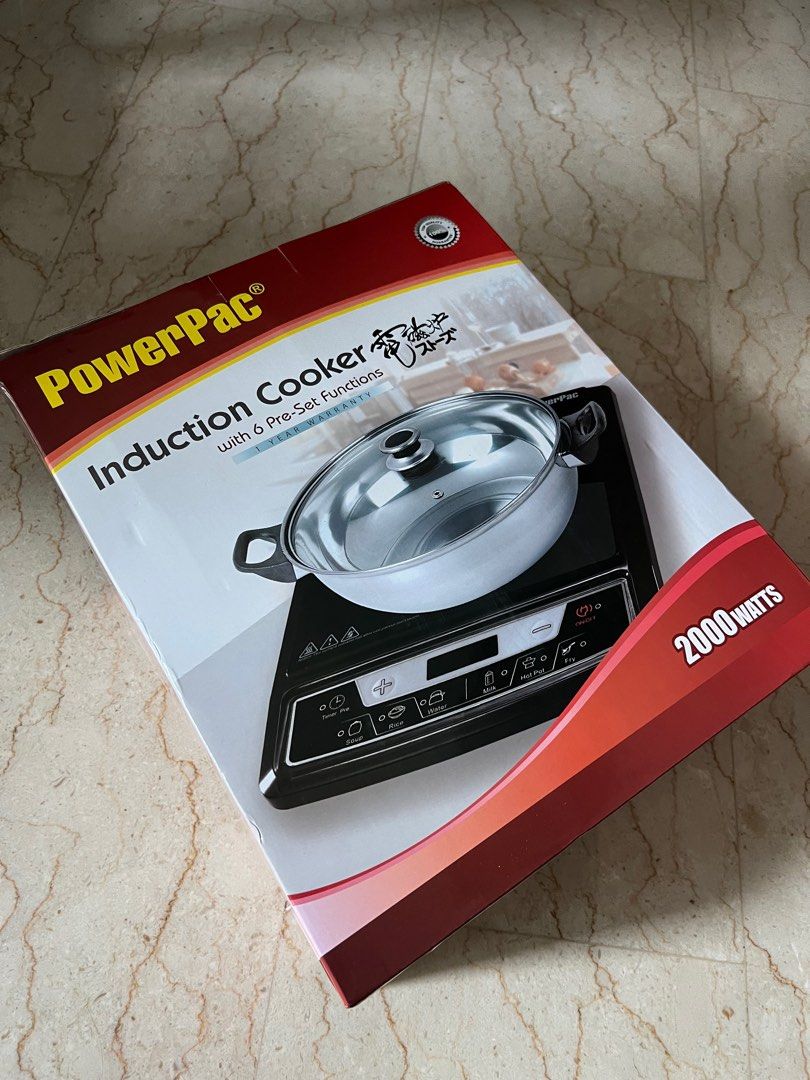 Powerpac cooker steamboat with stainless steel pot and overheat ...