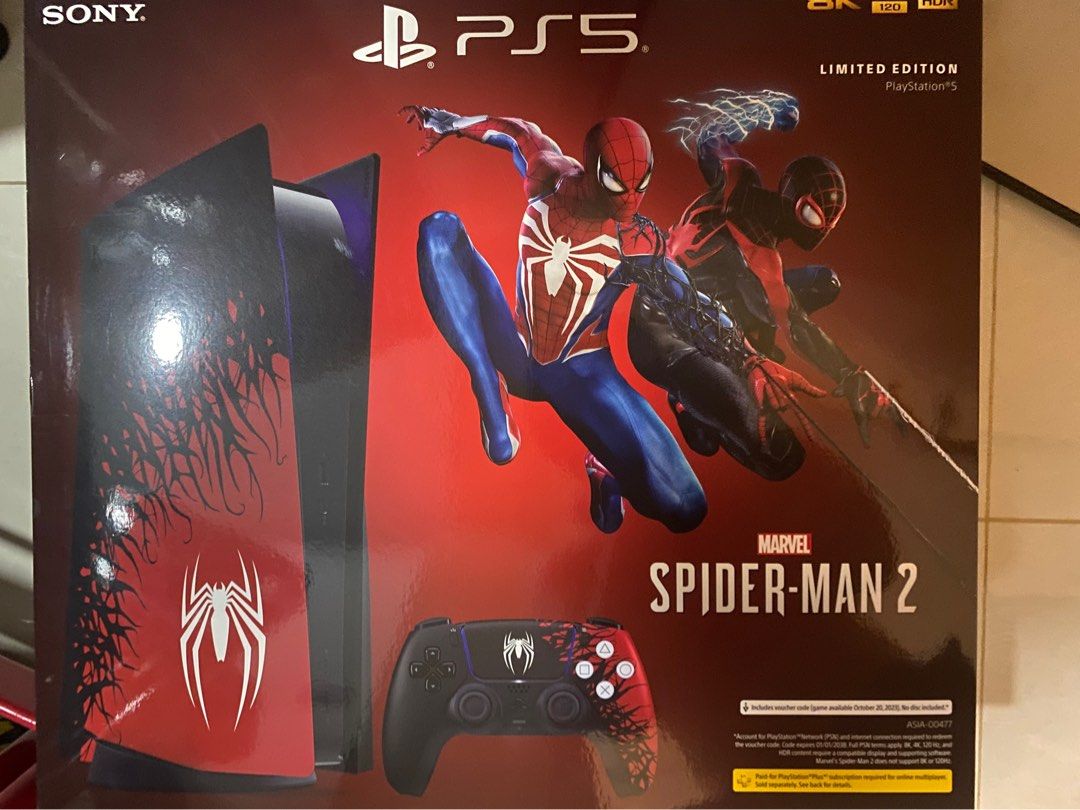 PS5 limited edition Spider-Man 2 console, Video Gaming, Video Game ...