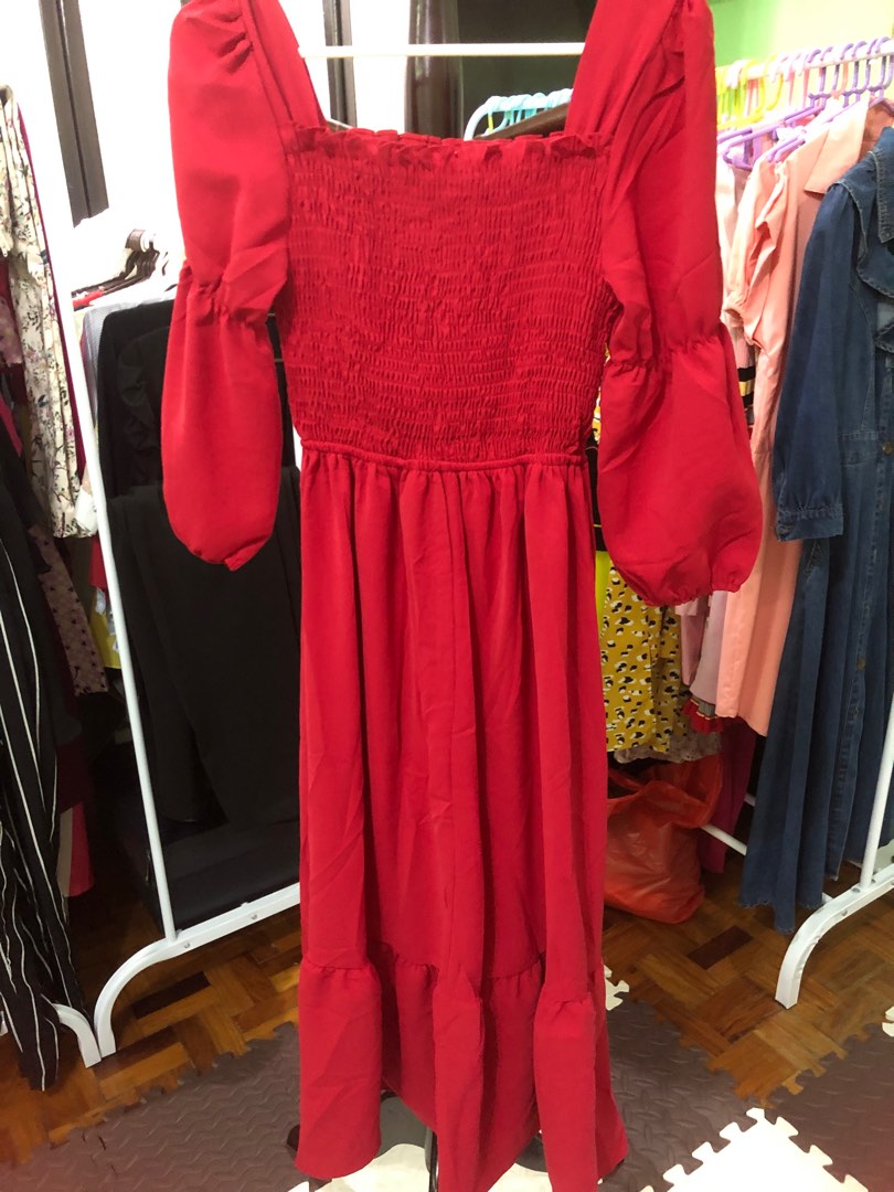 Puff long dress, Women's Fashion, Dresses & Sets, Dresses on Carousell