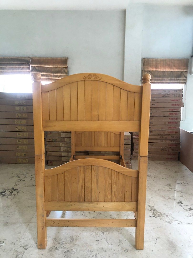 Ranjang Tingkat 2 Susun Kayu Kuat Murah Bunk Bed 90x200 Putih Minimalis ...