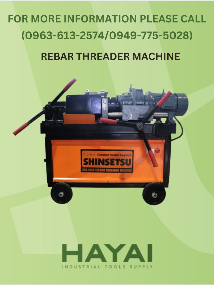 REBAR THREADER MACHINE, Commercial & Industrial, Construction Tools ...