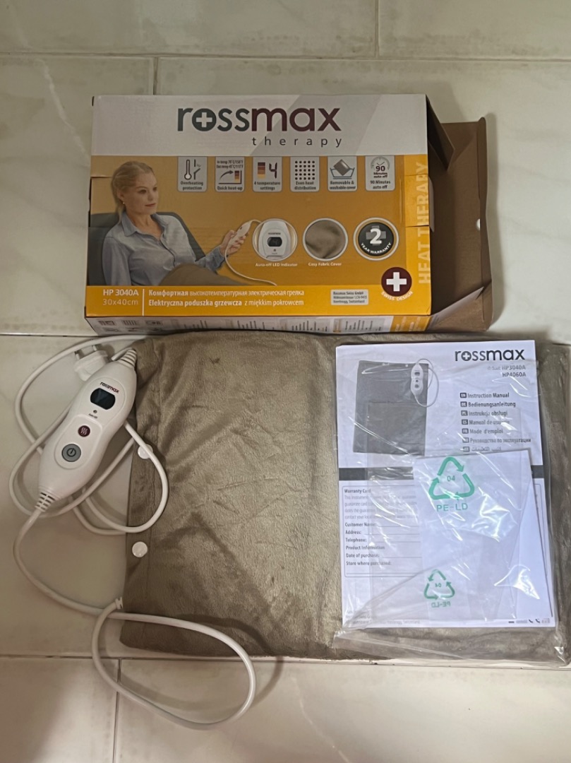 Rossmax Heating Pad - HP3040A, Health & Nutrition, Health Monitors ...