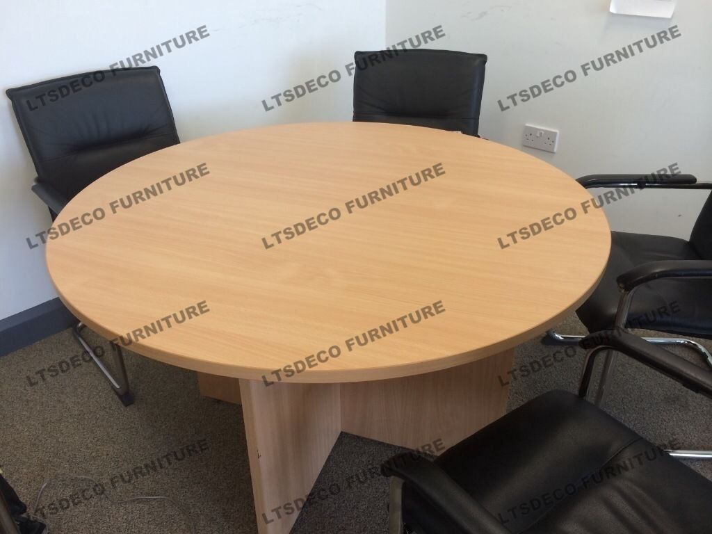 ROUND MEETING TABLE LAMINATED TOP & METAL LEG OFFICE PARTITION ...