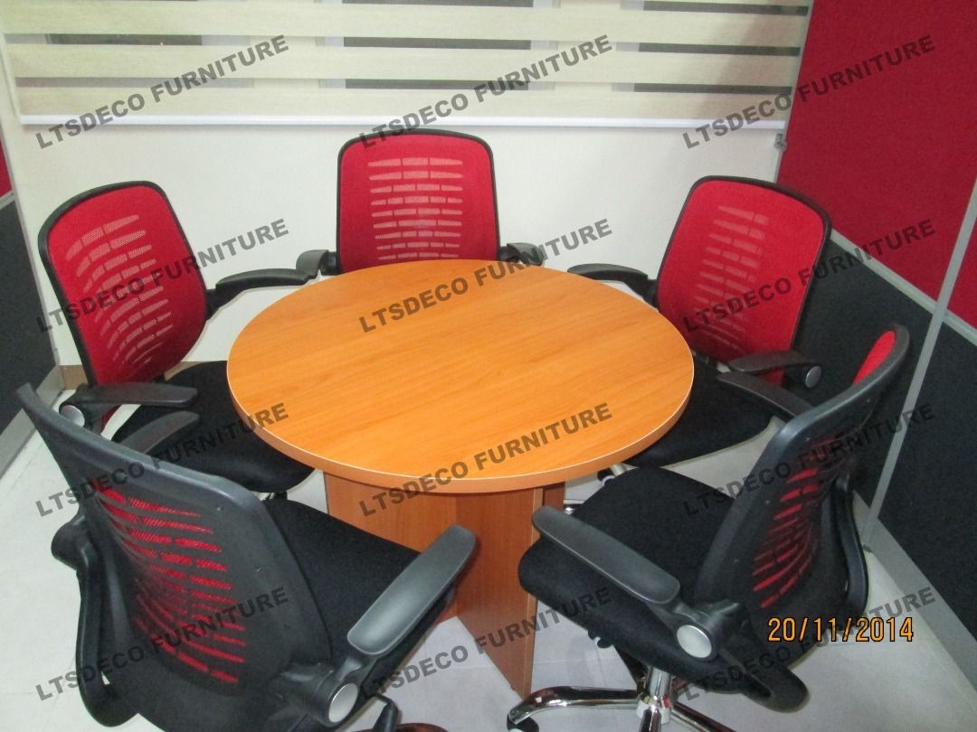 ROUND MEETING TABLE LAMINATED TOP & METAL LEG OFFICE PARTITION ...