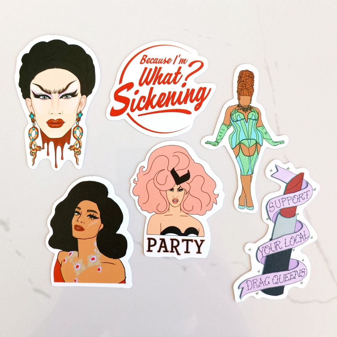RuPaul's Drag Race Waterproof Stickers (Sold per Set), Hobbies & Toys ...