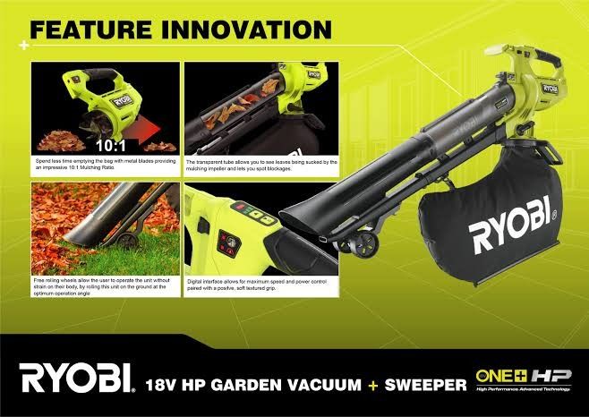 ryobi 18v hp blower/vacuum with 6ah battery charger, Commercial & Industrial, Construction Tools ...