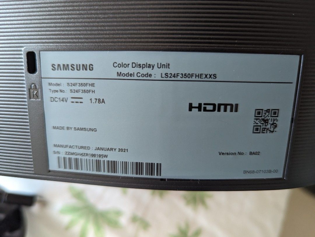Samsung 24 inch desktop monitor S24F350FHE, Computers & Tech, Parts ...