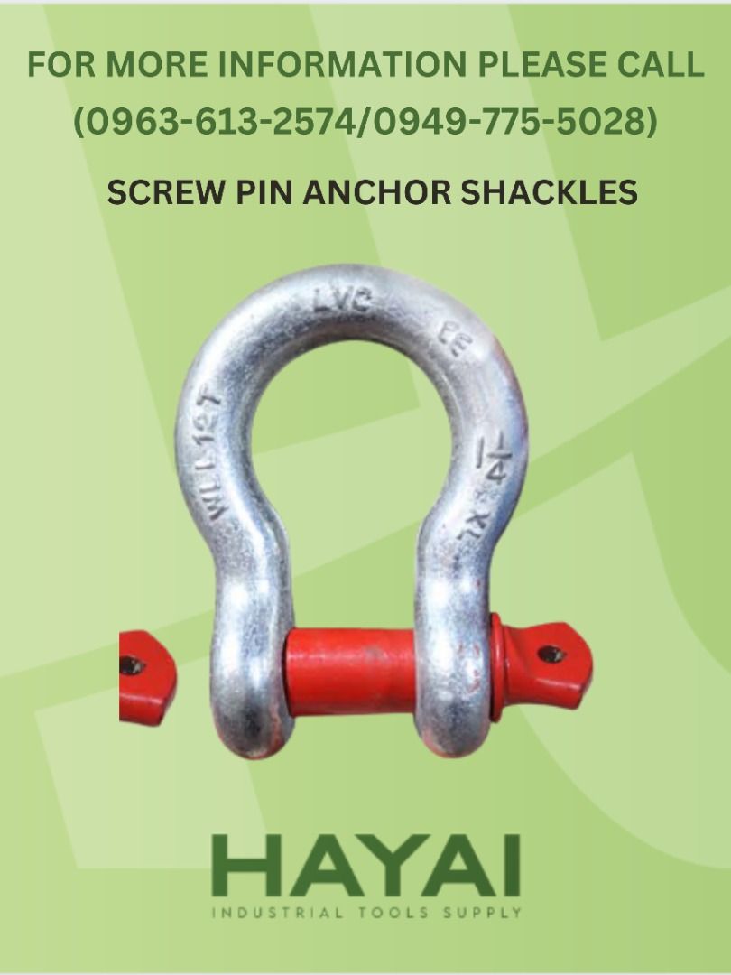 SCREW PIN ANCHOR SHACKLES, Commercial & Industrial, Construction Tools ...