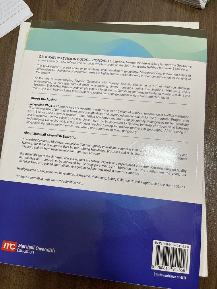 Sec 1 and sec 2 Geography Textbook and sec 1 geography revision guide ...