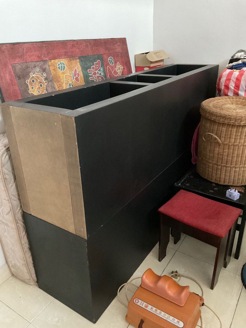 Simple black wall rack / shelves / display block, Furniture & Home ...