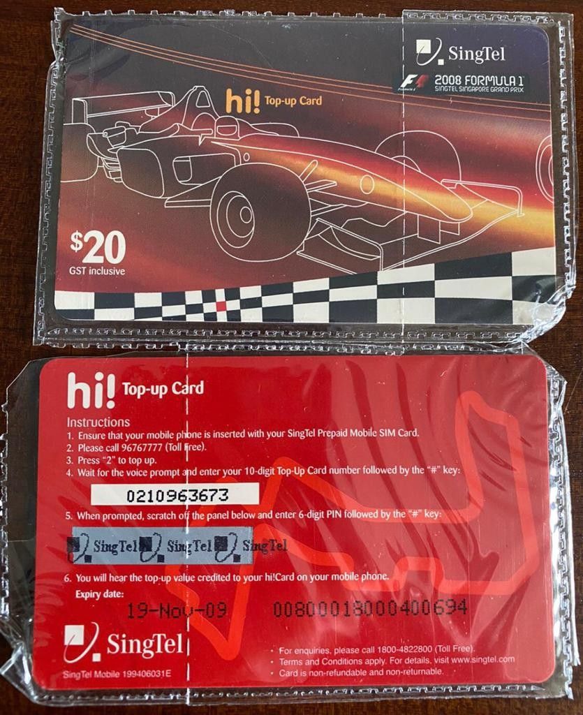 Singtel 2008 F1 Hi Card, Hobbies & Toys, Memorabilia & Collectibles ...