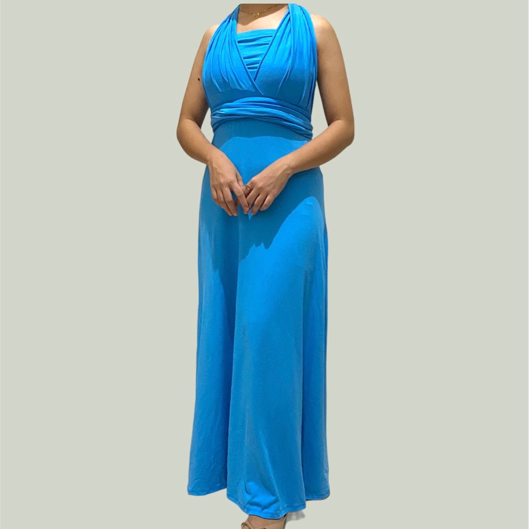 Sky blue Infinity Gown Dress, Women's Fashion, Dresses & Sets, Evening ...