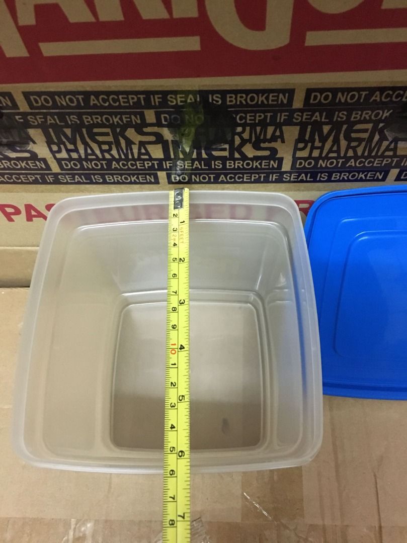 Square Shape Plastic Container, Furniture & Home Living, Kitchenware ...