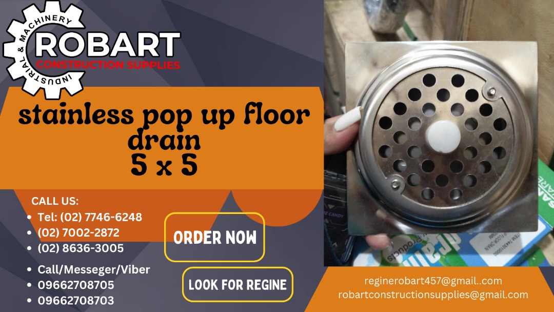 stainless pop up floor drain 5 x 5, Commercial & Industrial ...