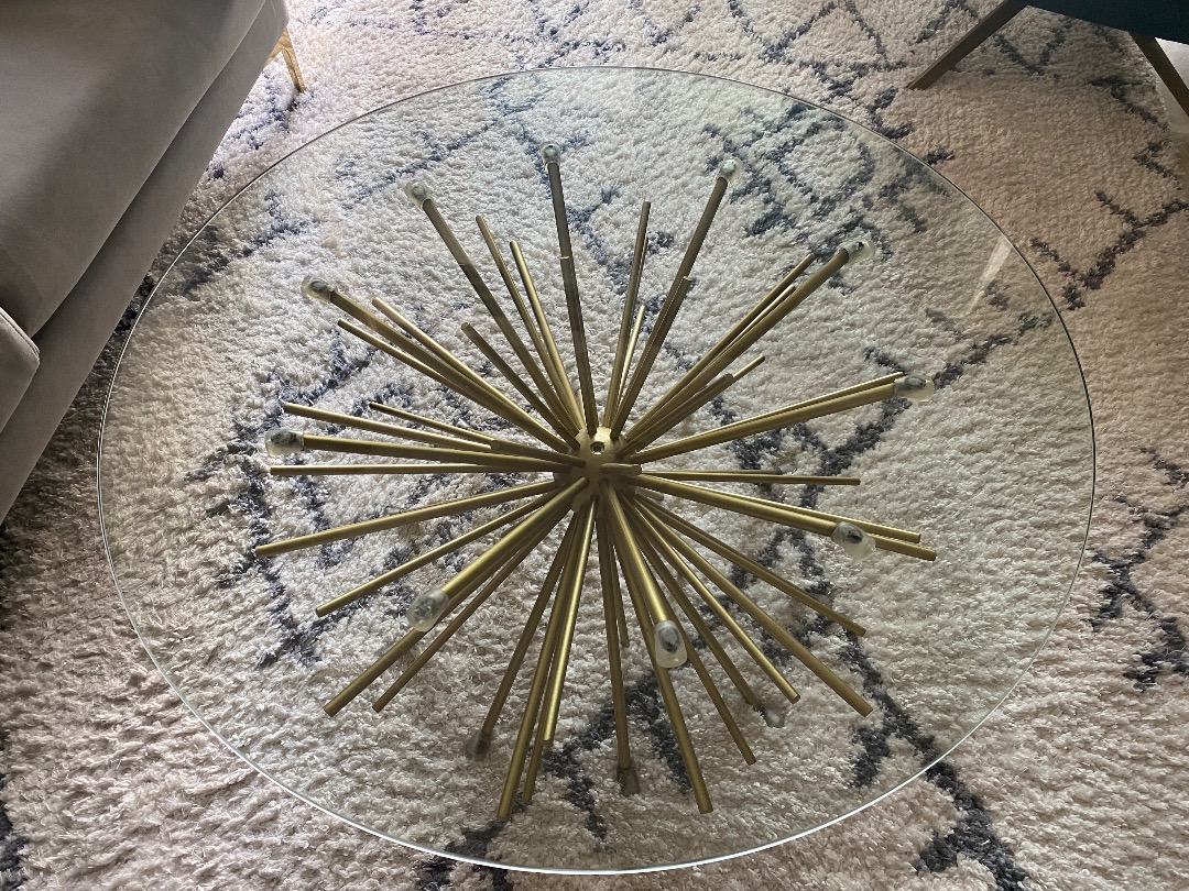 Starburst Coffee Table, Brass/Glass, Furniture & Home Living, Furniture ...
