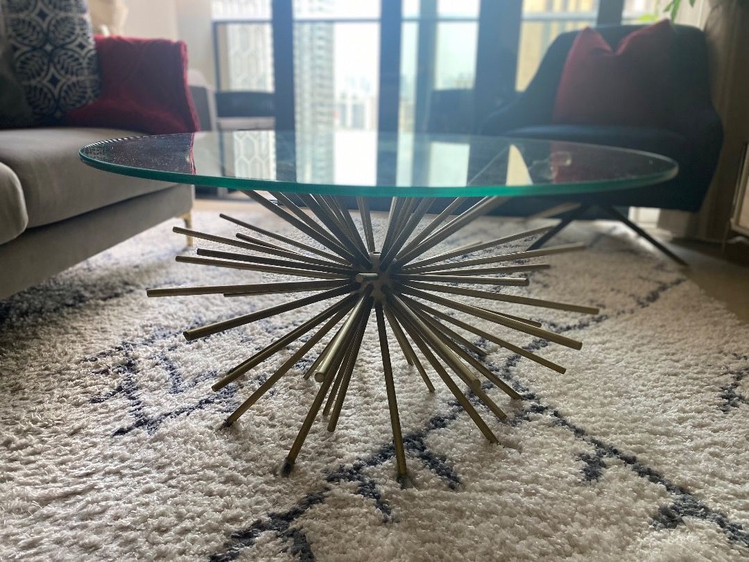 Starburst Coffee Table, Brass/Glass, Furniture & Home Living, Furniture ...