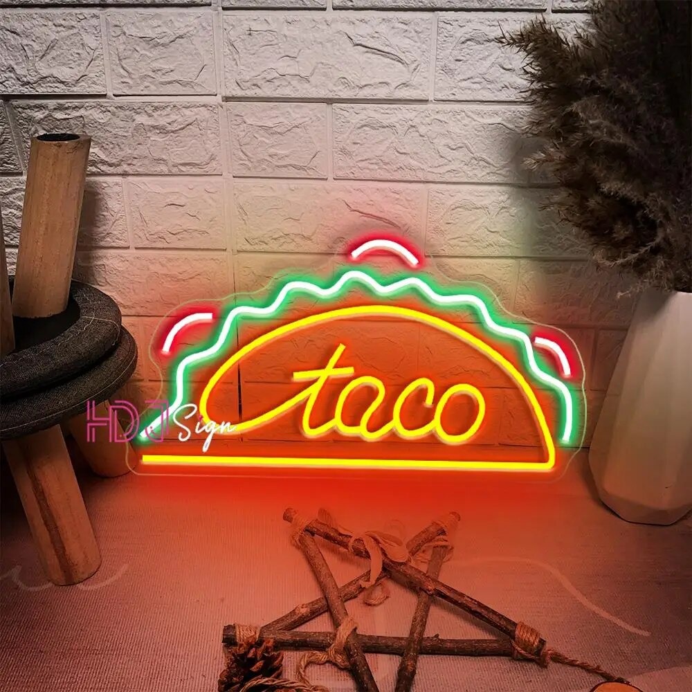 Tacos Neon Sign Light Mexican Restaurant Neon Led Sign Eating Room ...
