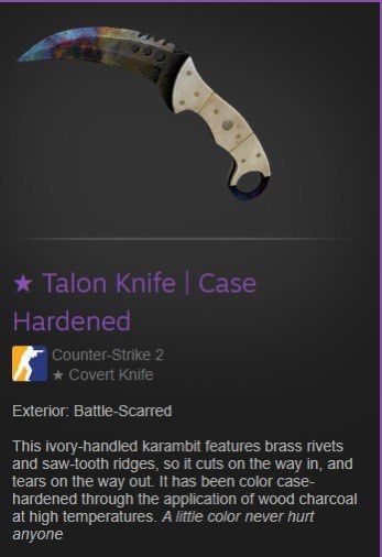 CS2 - Talon Knife Case Hardened (BS), Video Gaming, Gaming Accessories ...