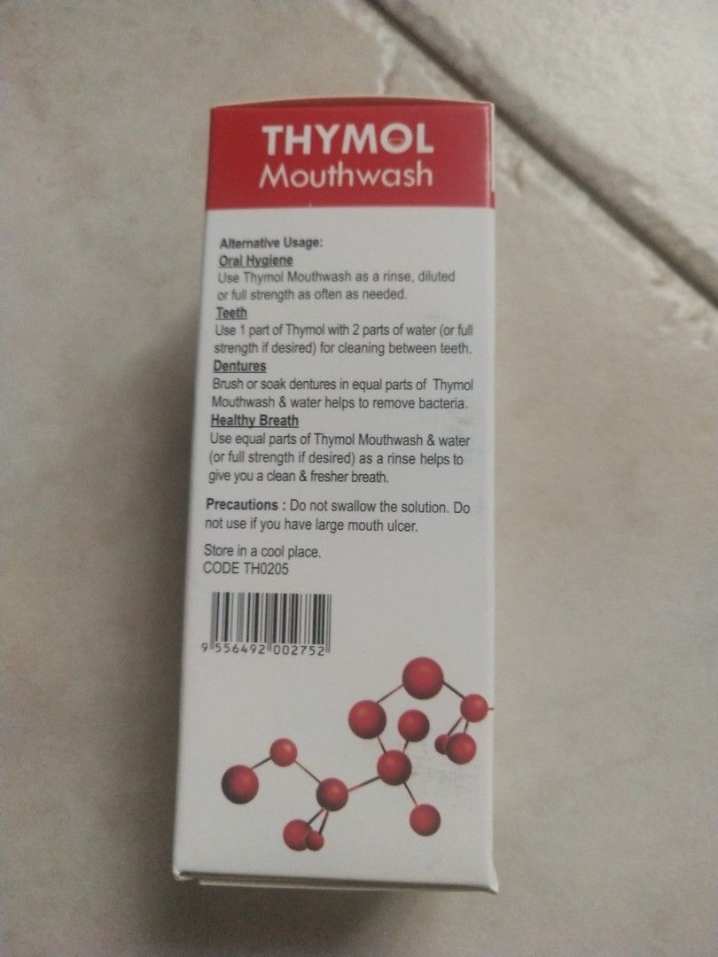 Thymol mouthwash, Health & Nutrition, Health Supplements, Vitamins ...