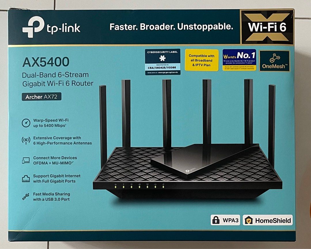 TP-Link Archer AX72 AX5400 Wifi 6 Router, Computers & Tech, Parts ...
