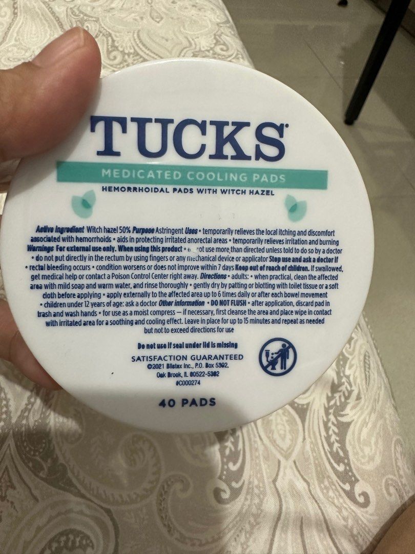 Tucks Medicated cooling pads, Beauty & Personal Care, Sanitary Hygiene ...