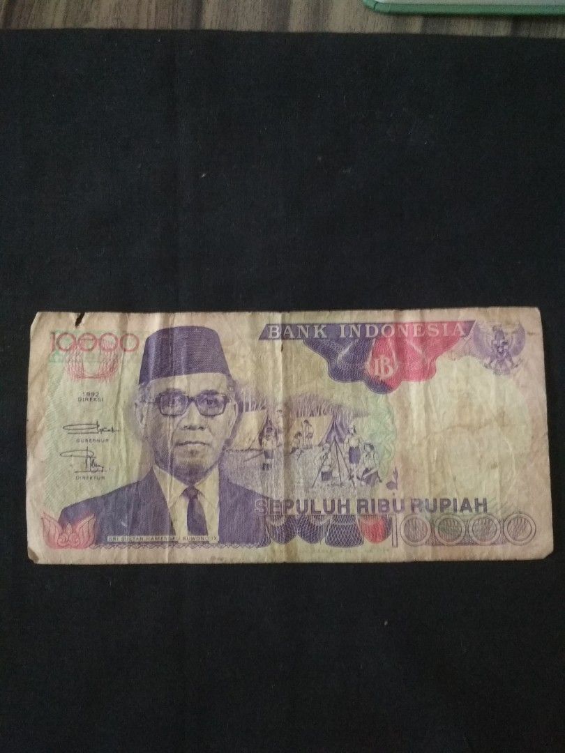 Uang Kertas Kuno Rp 10.000,- tahun 1992, Antik, Uang Lama di Carousell