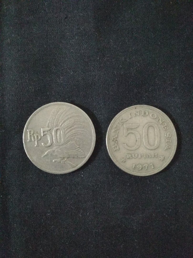 Uang koin kuno Rp 50,- tahun 1971, Antik, Uang Lama di Carousell