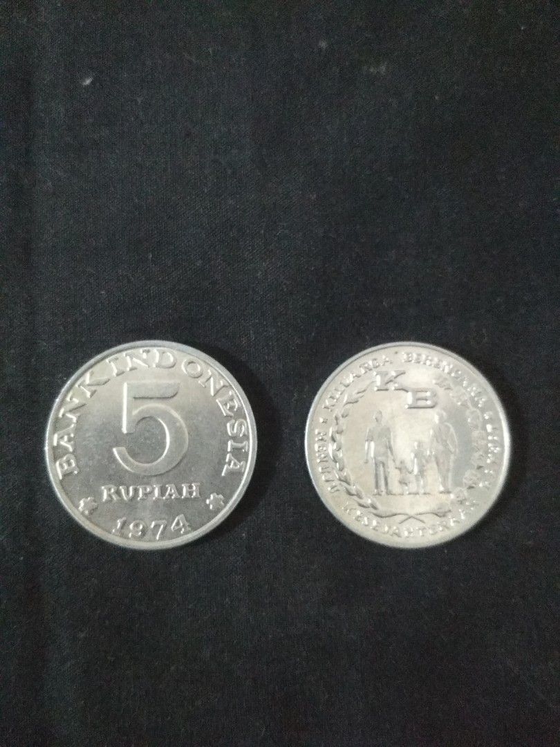 Uang koin kuno Rp 5,- tahun 1974, Antik, Uang Lama di Carousell