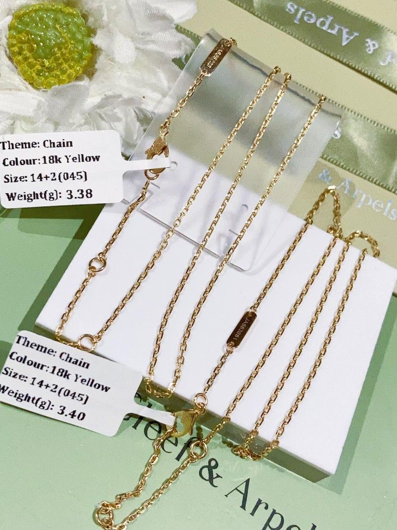 Vca chain necklace 18k gold hks, Women's Fashion, Jewelry & Organizers ...
