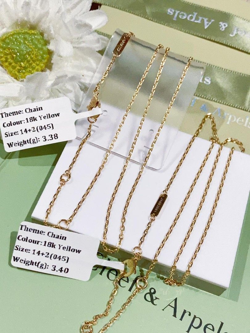 Vca chain necklace 18k gold hks, Women's Fashion, Jewelry & Organizers ...