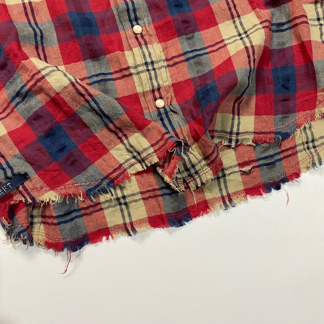 Vintage Diesel Rugged Distressed Flannel Shirt, Men's Fashion, Tops ...