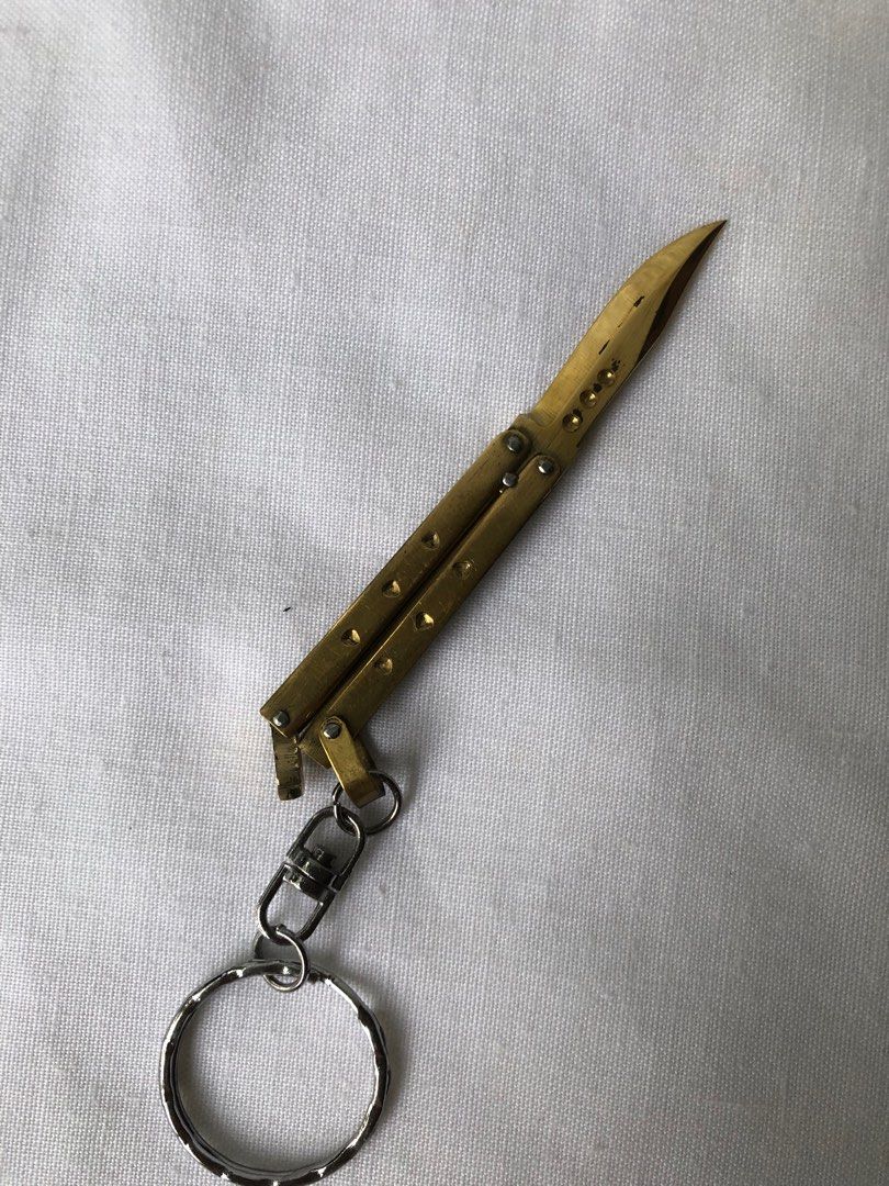 Vintage Key Chain Miniature Brass Balisong Butterfly Knife, Hobbies ...