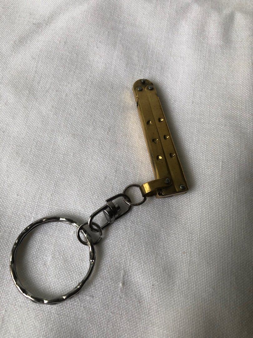 Vintage Key Chain Miniature Brass Balisong Butterfly Knife, Hobbies ...