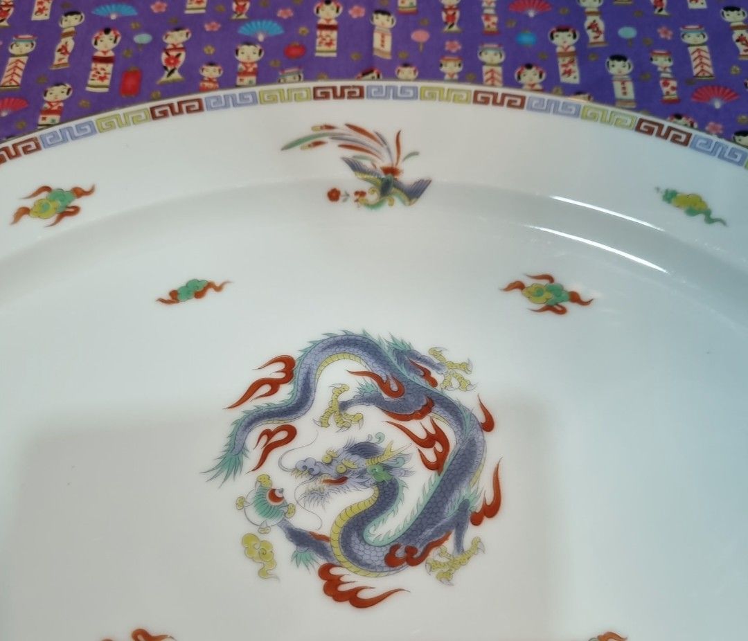 Vintage Sango Dragon 40cm Oval Large Plate, Furniture & Home Living ...