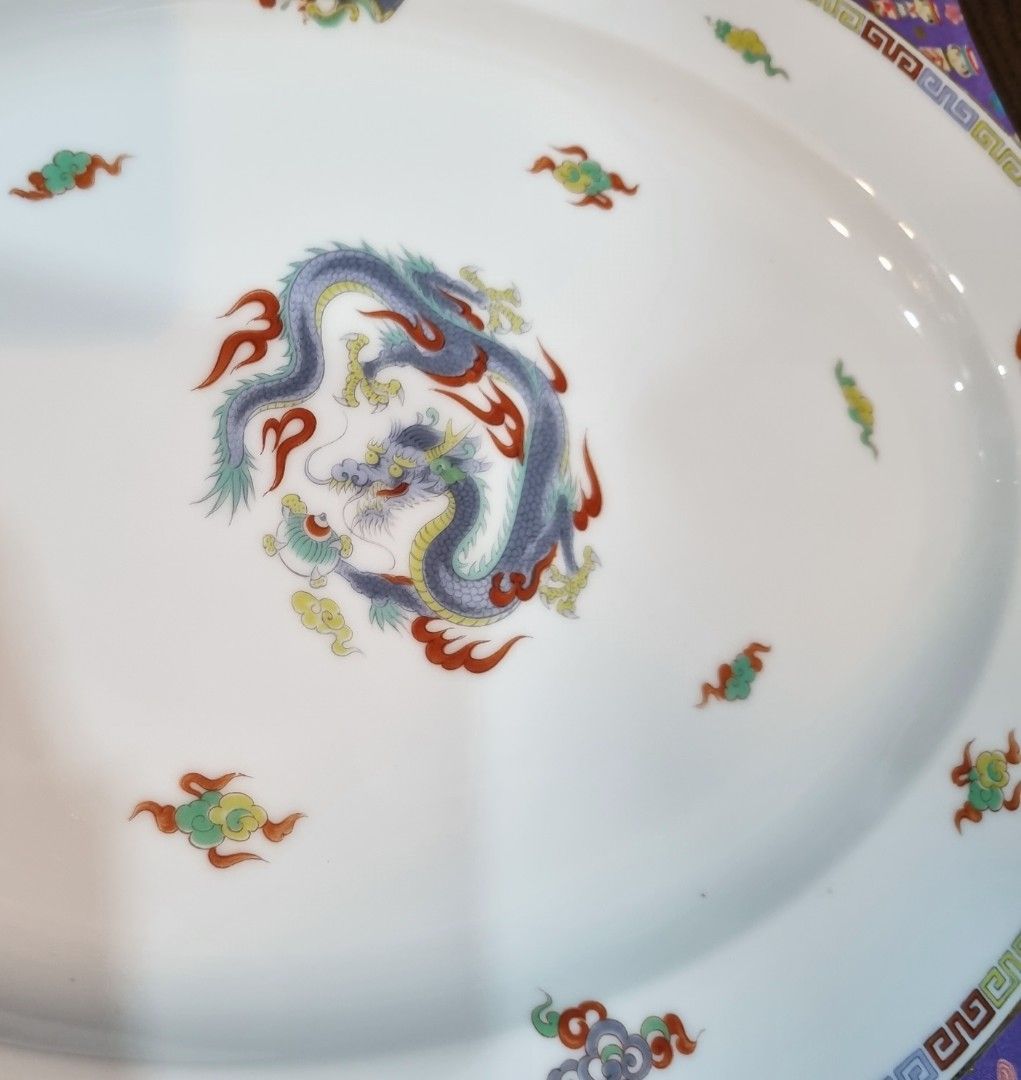 Vintage Sango Dragon 40cm Oval Large Plate, Furniture & Home Living ...