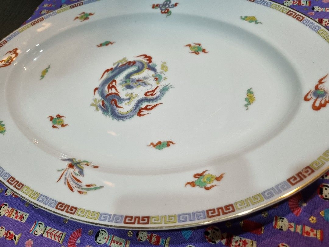 Vintage Sango Dragon 40cm Oval Large Plate, Furniture & Home Living ...