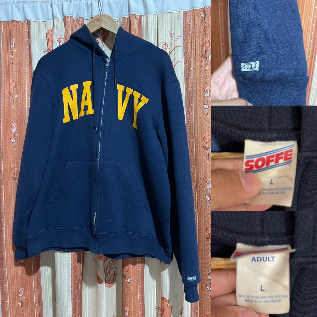 Vintage SOFFE TAG US NAVY ZIP HOODIE, Men's Fashion, Activewear on ...