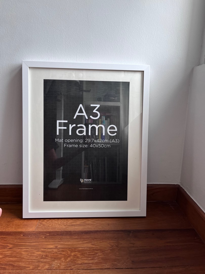 White wood Photo Frame A3, Furniture & Home Living, Home Decor, Frames ...